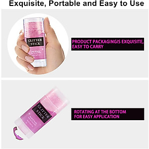 Mysense Purple Body Glitter Stick,Singer Concert Outfit Face Glitter Makeup,Festival Rave Pride Accessories,Hair Glitter Gel for Kids Women,Sparkling Mermaid Sequin Chunky Glitter Face Paint,0.56oz