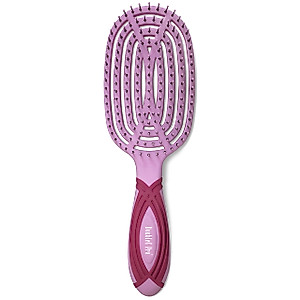 NuWay 4HAIR DoubleC PRO U.S. Patented Double Curved Detangling Brush is Hair Dryer Safe (Red Violet)