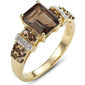 Nattaphol Size 6-11 Charm Hot Rings for Women Brown Zircon Stone Crystal Gold Filled Party Anniversary Female Finger Jewelry Gift (7)