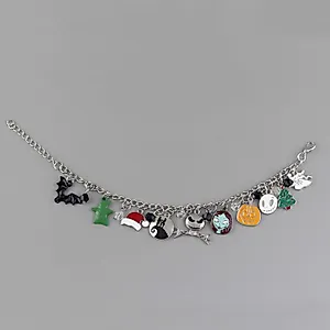 KANGSHUN Anime The Nightmare Before Christmas Jack Skeletron Sally Zero Charm Bracelet for Christmas gift