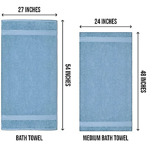 Utopia Towels [6 Pack Bath Towel Set, 100% Ring Spun Cotton (24 x 48 Inches) Medium Lightweight and Highly Absorbent Quick Drying Towels, Premium Towels for Hotel, Spa and Bathroom (Sky Blue)