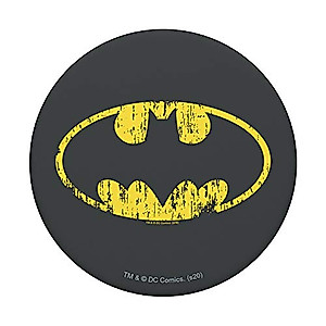 Batman Classic Logo Distressed Gray PopSockets Swappable PopGrip