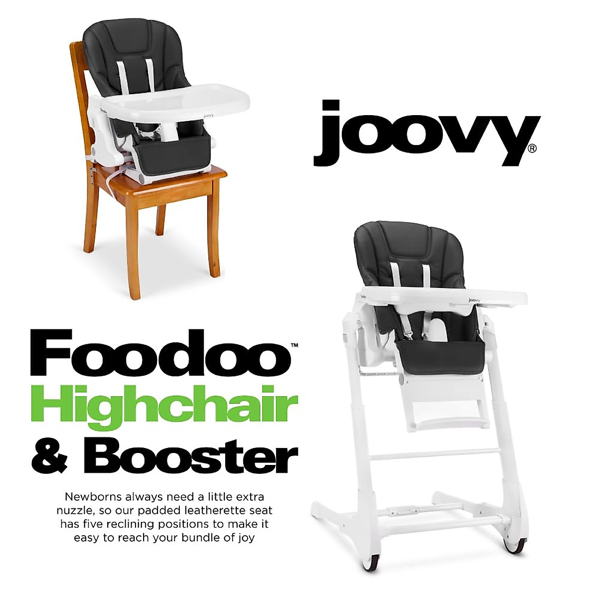 Joovy Foodoo High Chair & Booster Seat, Jet