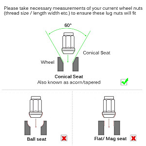Chrome Lug Nuts - 12x1.5 Closed End Bulge Acorn Lug Nuts - Cone Seat - 19mm Hex Wheel Lug Nuts Compatible for 2009-2019 Ford Escape, 2012-2019 Ford Focus, 2009-2019 Ford Fusion, Pack of 20 Pcs