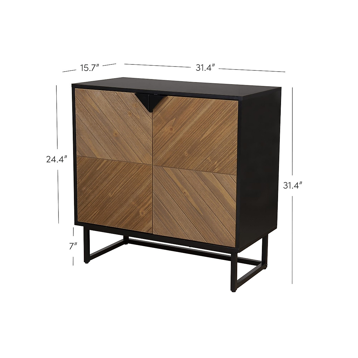 Nathan James Wood Accent Modern Free Standing Buffet Sideboard Hallway, Entryway, Dining Living Room, 1 Storage Cabinet, Enloe - Walnut Brown/Black
