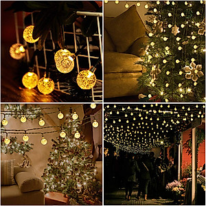 unbrands Solar String Lights Outdoor , 60LED Globe Fairy Waterpro of Lights , 8 Modes 11M/36ft Outdoor Solar String Lights for Garden, Patio Yard, Home ,Christmas ,Parties ,Wedding (Warm White)