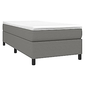 vidaXL Bed Frame, Mattress Foundation for Bedroom, Single Platform Bed with Wooden Slats Support, Dark Gray 39.4"x79.9" Twin XL Fabric
