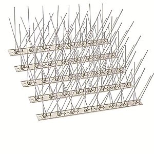 SEEKSEE 10 Pack Bird Spikes –13 inch Pigeon Spikes Anti-Bird Nails Bird Repellent Metal Bird Deterant Spinners of Stainless Steel Bird Spikes for Pigeon and Other Small Birds (10.8 Feet)