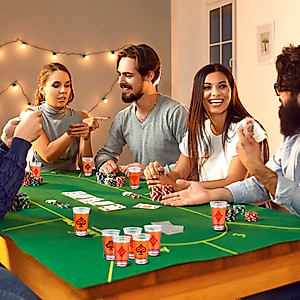 Chuangdi 24 Pcs Casino Party Favors 1.2 Ounce Acrylic Shots Glass for Adults Poker Game Night Party Decoration Funny Shot Glasses for Vegas Theme Party Decoration Casino Birthday Party Decoration