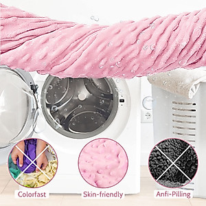 DILIMI Minky Seat Cover Compatible with Bumbo Seat, Removable Ultra Soft Comfortable Warm Seat Slipcover for Baby Girl and Boy, Pink Flower