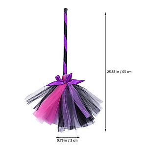 FOMIYES Halloween Witch Broom, Plastic Halloween Broom Toy, Witches Cosplay Broomstick Prop for Halloween Party Costume Accessories