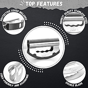 Nish Salad Choppers Mezzaluna Choppers with Protective Cover Mincing Knives Vegetable Knife Mezzaluna Mincer Double Blade Stainless Steel for Home Kitchen & Restaurant