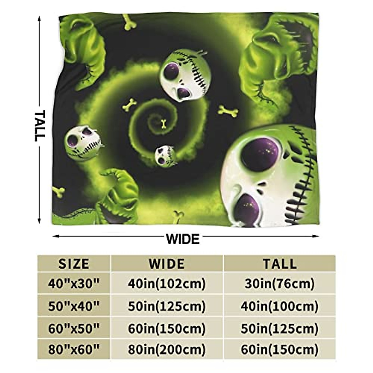 Before Christmas Blanket Flannel Throw Blanket Ultra Soft Warm Plush Bedding for Couch Bed Living Room Sofa 50"X40"