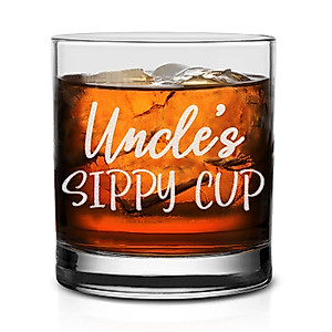 NeeNoNex Uncle's Sippy Cup Whiskey Glass - Funny Birthday Gift for Uncle