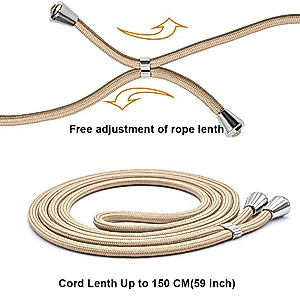 YESPURE for iPhone 14 Crossbody Case,iPhone 14 Case with Adjustable Lanyard Neck Cord Clear Soft Slim Thin TPU Anti-Scratch Not Yellowing Shockproof Protective Phone Cover 6.1 inch 2022 - Beige