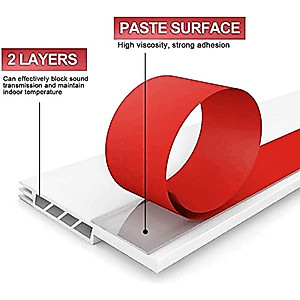 Suptikes 2 Pack Door Draft Stopper，Door Sweep for Exterior & Interior Doors,Door Bottom Seal Dust and Noise Insulation Weather Stripping Draft Guard Insulator, 1-4/5" W x 37" L,White