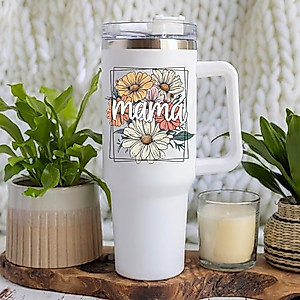 Noni Personalized Mama Tumbler, Custom Mama Tumblers With Handle And Straw, New Moms Gifts, Mothers Day Tumbler Gifts, Mommy Cups, Inspirational Mom Mug