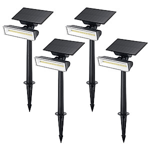 Linkind Solar Spot Lights, Upgraded 54 LEDs Daylight Solar Outdoor Lights, IP67 Waterproof Landscape Spotlights, Dusk-to-Dawn Solar Lights for Garden Pathway Yard Tree Driveway Patio Walkway Pool