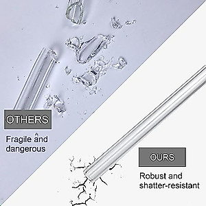 Replacement Glass Straws for Stanley 40 oz 30 oz Tumbler, 6 x 12 inch Long Straight Drinking Reusable Glass Straws for Bottles, Bring 2 Cleaning Brushes, Dishwasher Safe - Eco-Friendly.