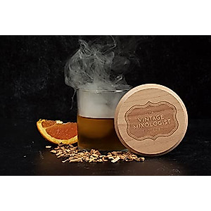 Vintage Mixologist Cocktail Smoker with 4 Pack of Smoking Chips | Oak, Cherry, Apple, and Hickory | Infuse Cocktails, Wine, Whiskey, Cheese, and more | Smoking Glass Cloche