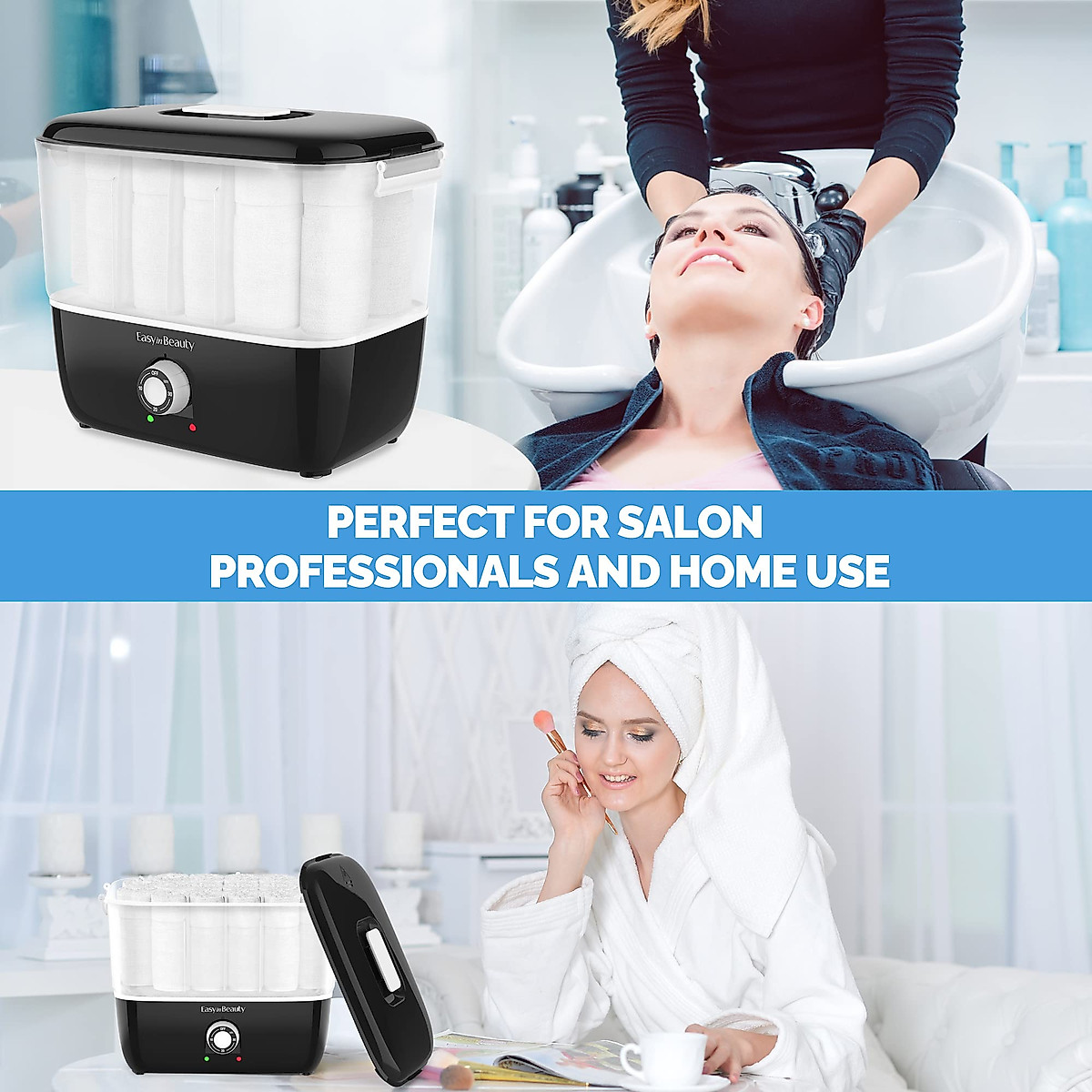 EasyinBeauty Hot Towel Warmer for Facials, Holds 16 Small Towels, 5L Portable Towel Steamer with Quickly Heating in 1-5 Mins, Auto Off Timer Foldable Towel Warmers for Spa, Barber, Manicures, Massage