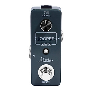 Rowin Looper Guitar Pedal Unlimited Overdubs 10 Minutes of Looping with 9V DC 1A Pedal Power Supply