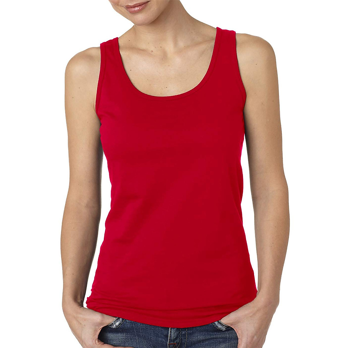 Fashion Gildan 64200L GD Ladies Tank Top Cherry Red Large