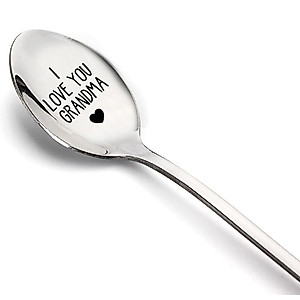 Grandma Gift Spoon from Grandchildren Grandkids I Love You Grandma Spoons for Grandma Grandmother Christmas Mother's Day Gift Tea Coffee Lover Gifts for Grandma Grandmother