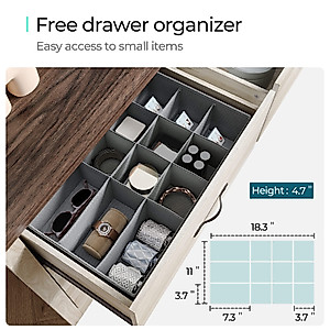 LINSY HOME 6 Drawer Dresser for Bedroom, Modern Double Dresser Organizer, Black Wood Dresser Chest of Drawers for Living Room,Entryway and Hallway, Wash White