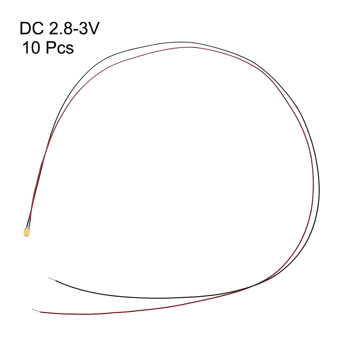 uxcell 10pcs Prewired 0805 Warm White Surface Mounted Devices LED Light Emitting Diode - DC2.8-3V Micro Soldered Mini LED Light