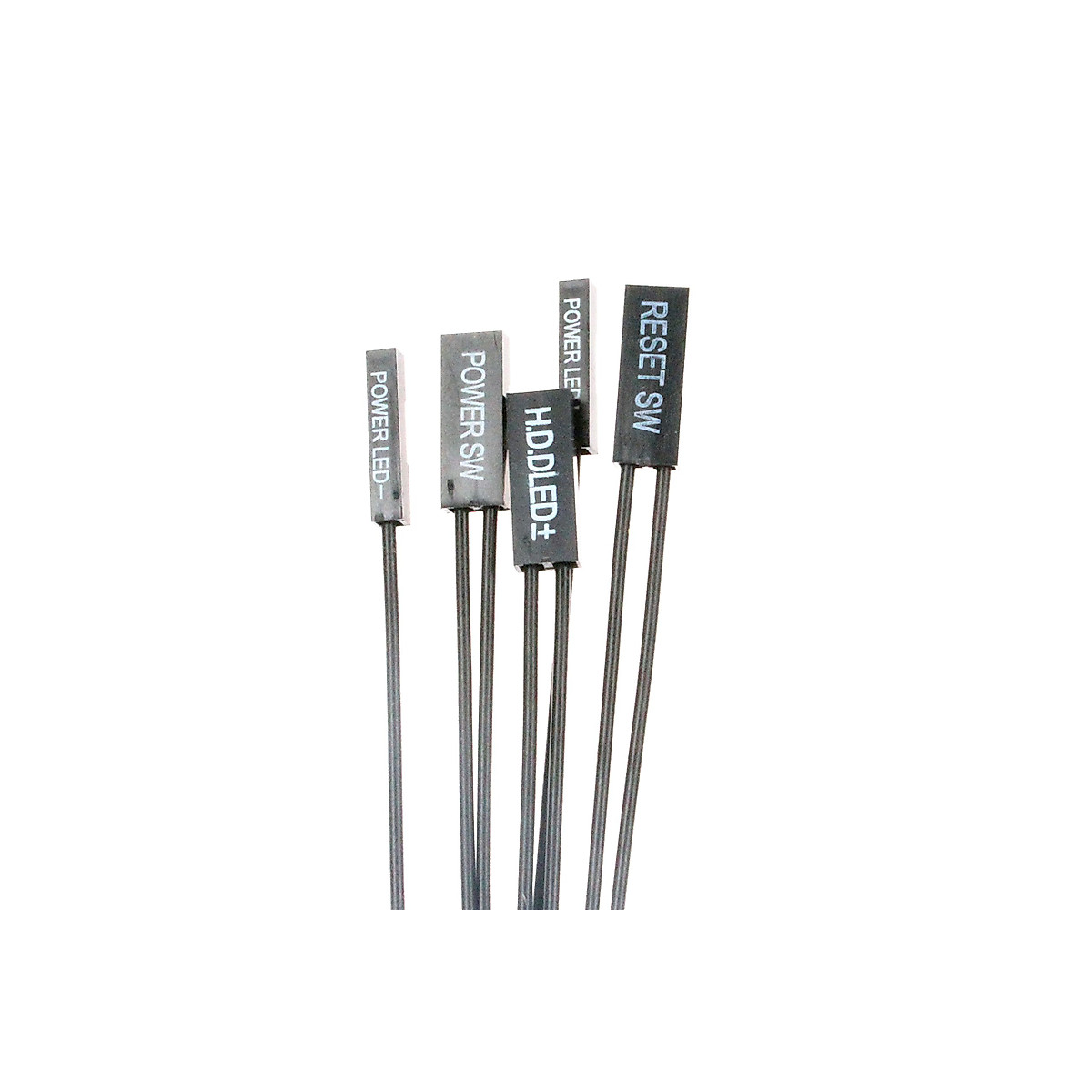 NOYITO Motherboard Extension Cable Set 22AWG Silver Plated Cable Gold-Plated Plug Power SW Power LED HDD LED Reset SW Four Kinds Extension Cable for PC DIY (0.3 Meters, Black)