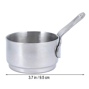 Hemoton Mini Saucepan Butter Milk Cheese Melting Pot Pan Small Heating Pot Cookware with Handle for Home Kitchen Restaurant Size S 9.5x5.3x5cm