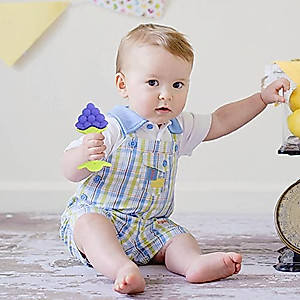 Chuya Teething Toys (4 Pack) for Baby, Silicone Teethers with Banana Baby Toothbrush Teeth Brushing,BPA-Free,Chew Toy Infants Toddlers for Babies 0-6 Months