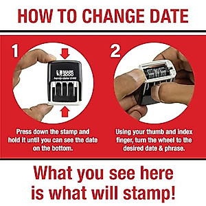 Mark 2000 Self-Inking Rubber Date Office Stamp with Mailed Phrase & Date - Red Ink (Handy-Dater S160), 12-Year Band