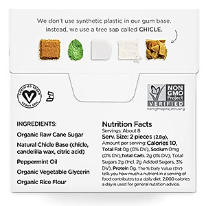 Simply Gum | Peppermint | Pack of Six (90 Pieces Total) | Plastic Free + Aspartame Free + non GMO