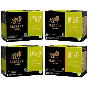 Marley Coffee, Lively Up!, Single Serve RealCup Organic Espresso Roast, for Keurig K-Cup Brewers, 96 Count