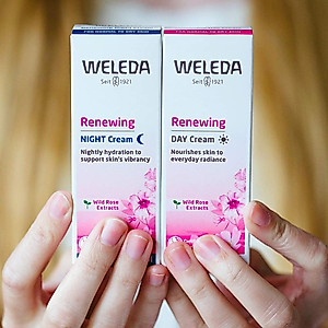 Weleda Renewing Night Face Cream, 1 Fluid Ounce, Plant Rich Moisturizer with Wild Rose, Peach Kernel and Sweet Almond Oils
