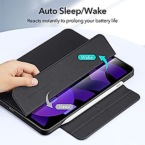 ESR for iPad Air 5th Generation Hybrid Case (2022), iPad Air 4th Generation Case (2020) with Pencil Holder, Removable Magnetic Cover, Vertical Stand, Rebound 360 Series, Black