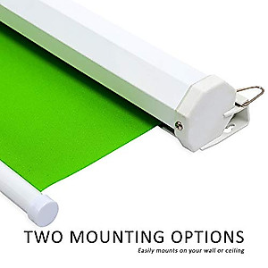 KHOMO GEAR Green Screen 84 x 84 inch - Extra Large Pull Down Projector Green Screen Backdrop - Durable Height-Adjustable - Multiple Hanging Options - Portable Collapsible Roll Down Projector Screen