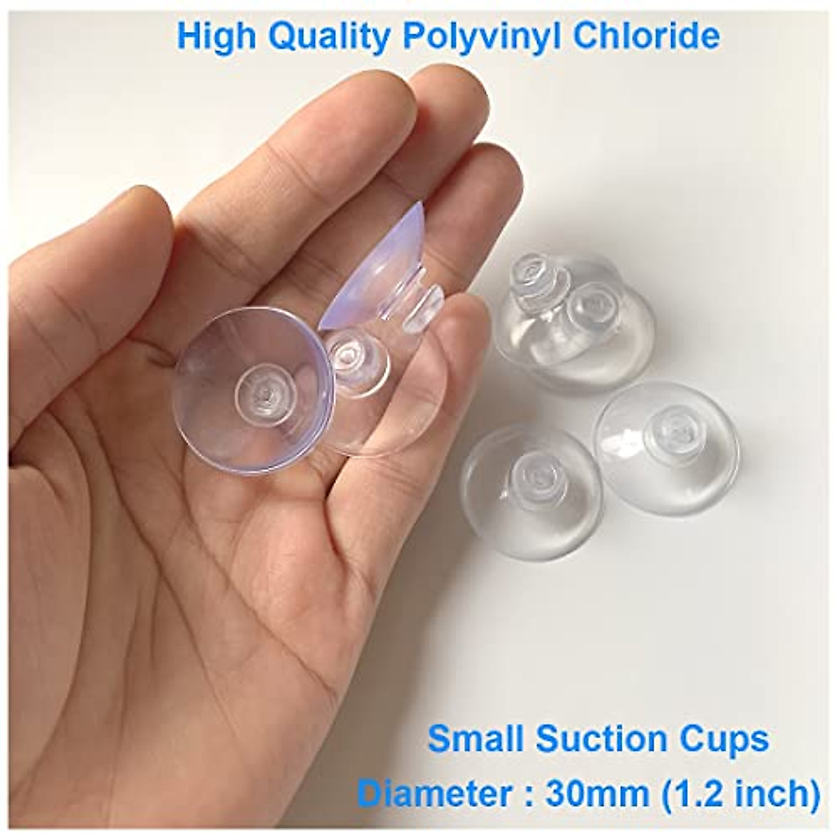 LuluEasy 20 Pieces Clear Suction Cups 30mm Thick Without Hooks Without Holes, Professional Strength Small Plastic Sucker Pads for Home Kitchen Car Radar Detector Festivals Decoration