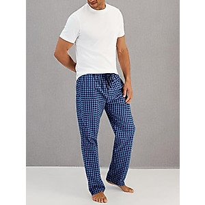 Hanes Men's Woven Pajama Pant Navy Plaid, X-Large