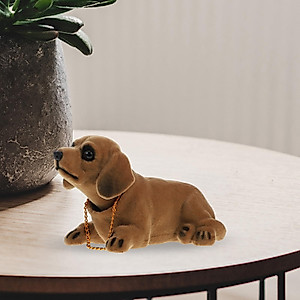 Nodding Heads Car Dog Shaking Head Dog Figurine Desktop Swing Dog Statue Bobbleheads Puppy Car Dashboard Dachshund for Home Office Car Decorations Bonsai Decor