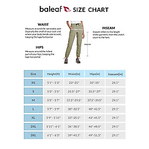 BALEAF Women's Hiking Pants Quick Dry Water Resistant Lightweight Joggers Pant for All Seasons Elastic Waist Light Green Size XS