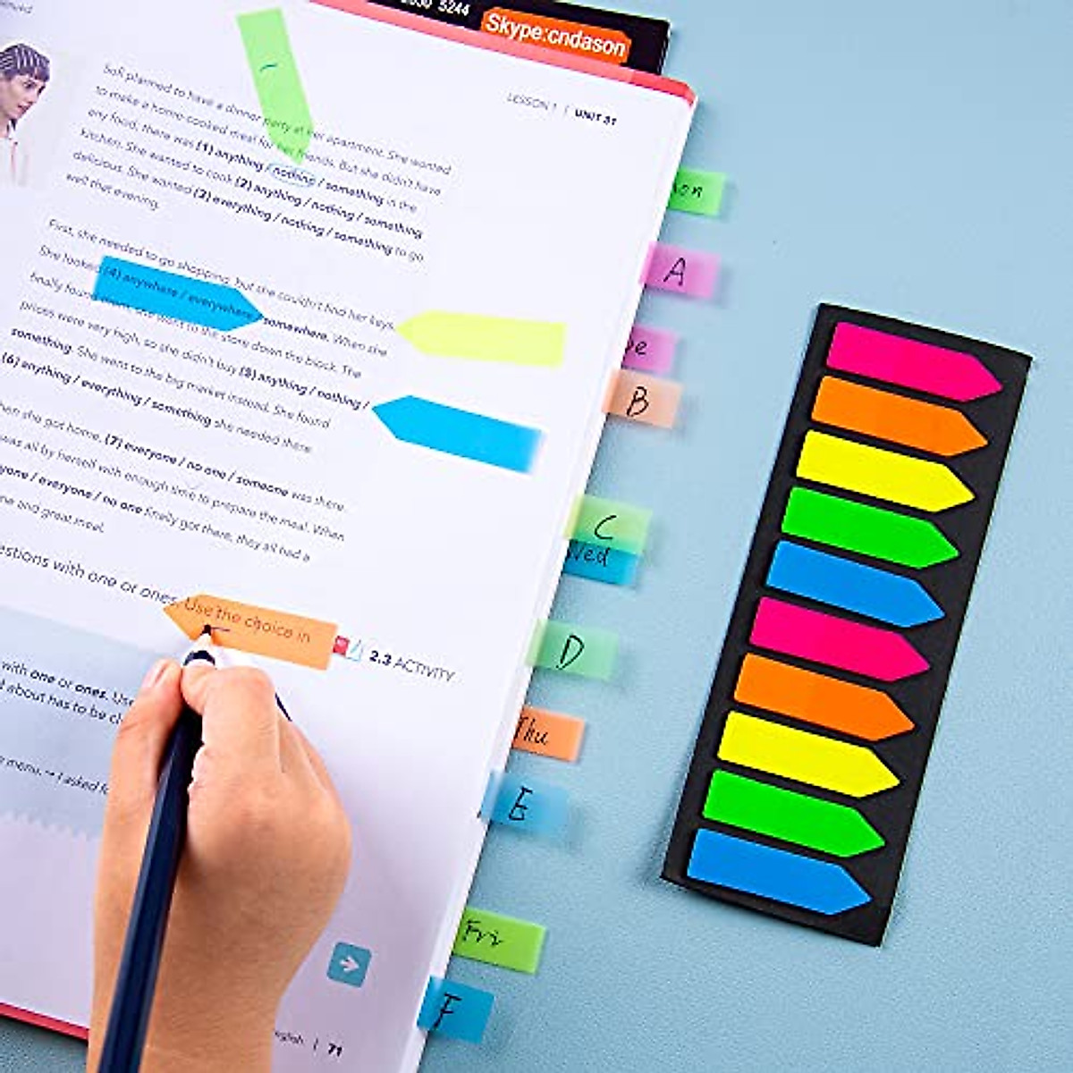 1200 Golcellia Fluorescent Sticky Note Flags | 10 Colors