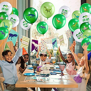 Zomiboo 36 Pcs Dino Balloons Dinosaur Latex Balloons for Birthday Children Party 12 Inch Green Dinosaur Balloons Jurassic Jungle Themed Decoration for Kids Boys Birthday Party Baby Shower Supplies