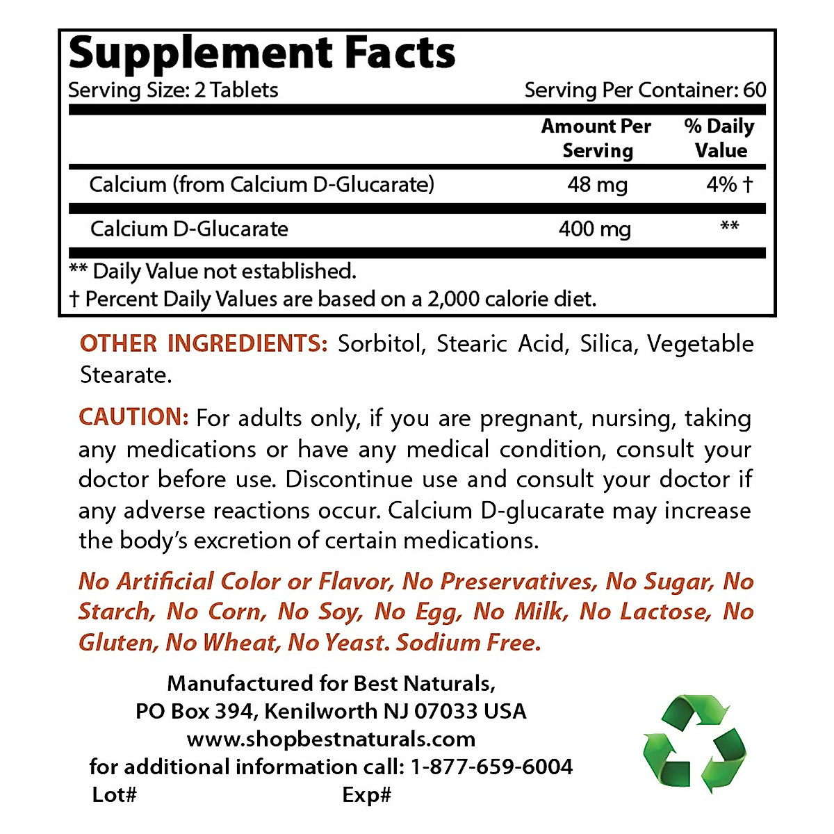 Calcium D-Glucarate 200 mg & DIM Supplement 100 mg