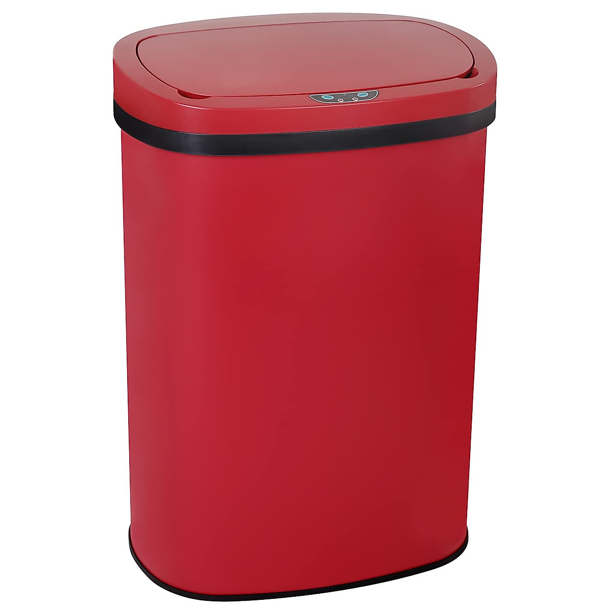 Trash Can 13 Gallon Automatic Kitchen Garbage Can Touch Free Stainless Steel Kitchen Trash Can with Lid, 50L High Capacity Electronic Touchless Sensor Trash Bin Garbage Bin Waste Bin, Red