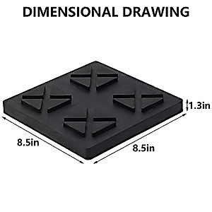 Homeon Wheels RV Leveling Block Flex Pads,Rubber RV Mat Apply to Uneven sufaces for Leveling Blocks & stabilizer,Black(8.5” x 8.5”)