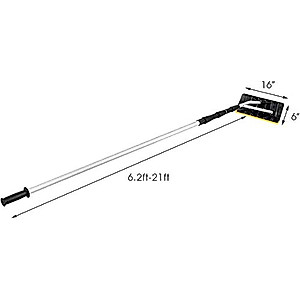HAPPYGRILL 21 Feet Adjustable Roof Snow Rake with Large Blade Telescoping Scratch-Free Roof Snow Removal Tool