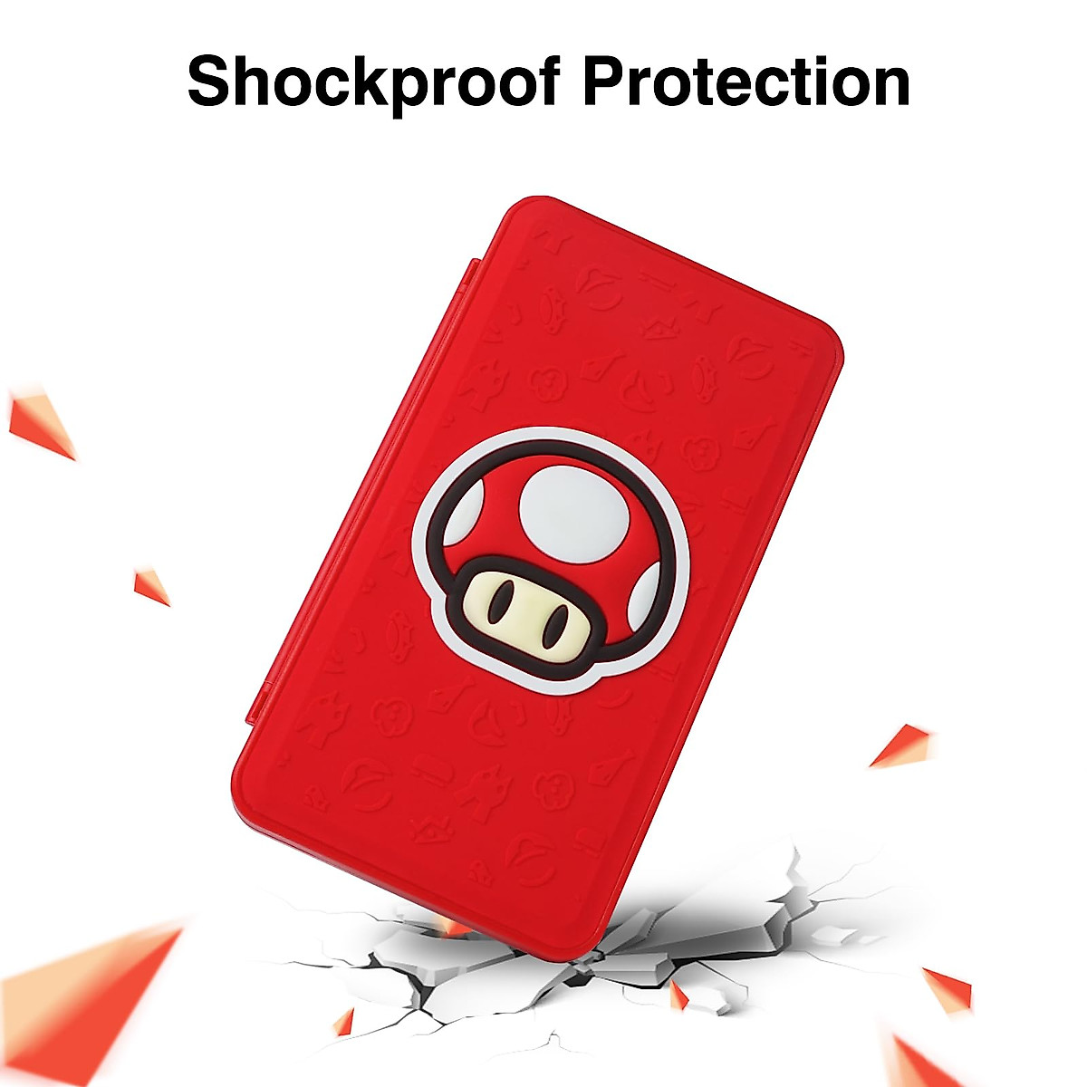 TIKOdirect Game Card Case for Nintendo Switch/SD Cards, Storage 24 Switch Game Cards Portable Holder Pretty Cute Hard Shell with Magenic Closure, Red